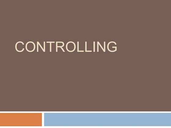 Controlling in management | PPTX | Business | Business and Finance