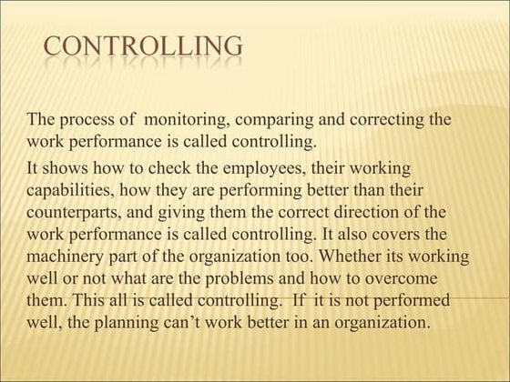 Controlling in management | PPT