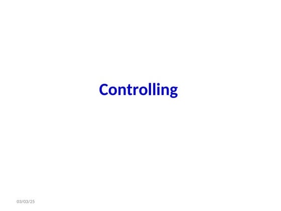 Controlling in management | PPT