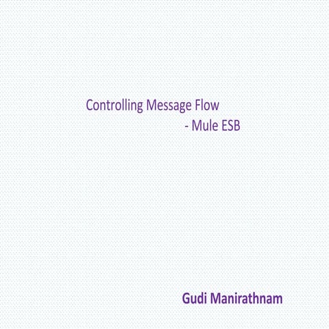 Controlling Message Flow Mule Esb Ppt