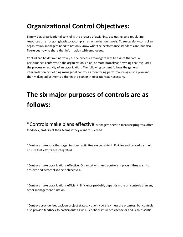 Controlling and characterstics of effective control