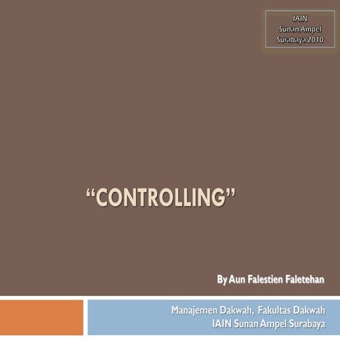 The Process of Management: Controlling | PDF