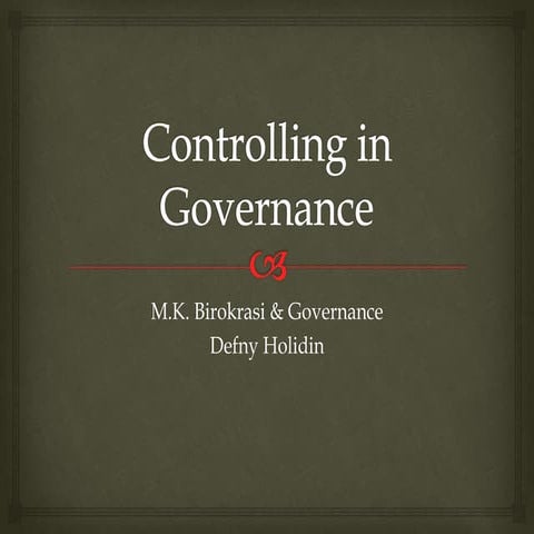 Controlling in governance | PPTX