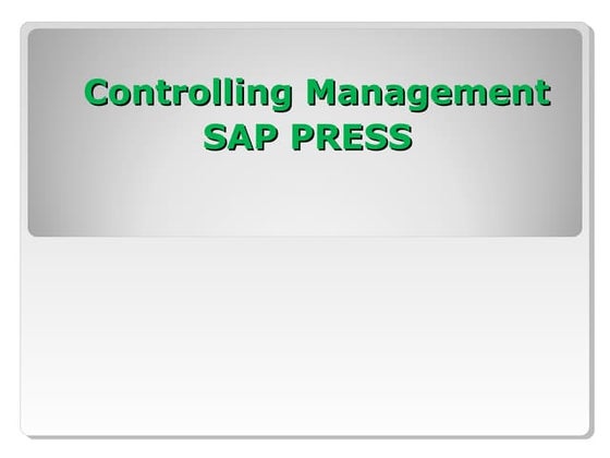 SAP Controlling overview | PPT