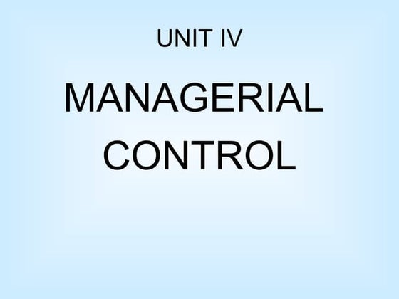 Controlling in management | PPTX | Business | Business and Finance