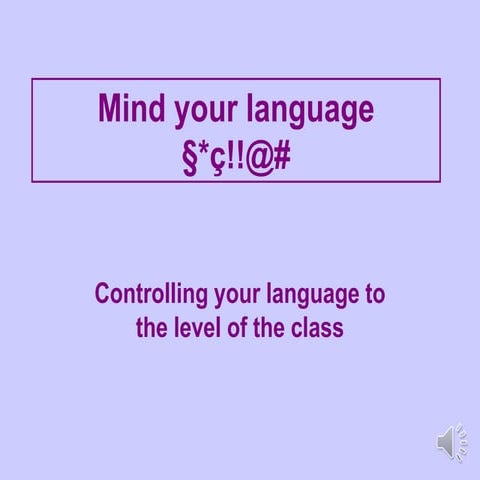 Controlling your language | PPT