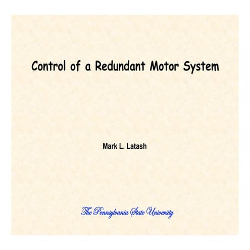 Control of a redundant motor system | PDF