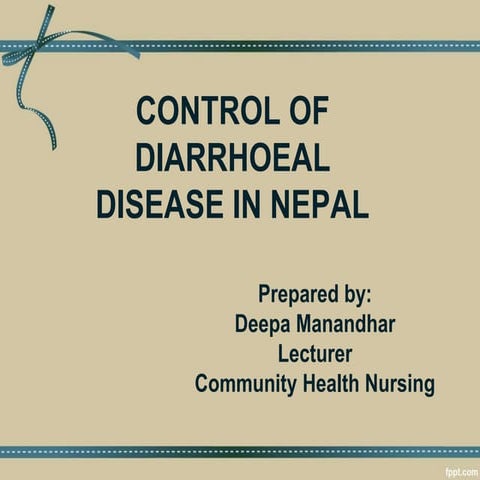 Control of diarrhoeal disease.ppt | Digestive Disorders | Diseases and ...