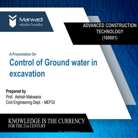 Control of ground water in excavations_Advanced Construction Technology ...