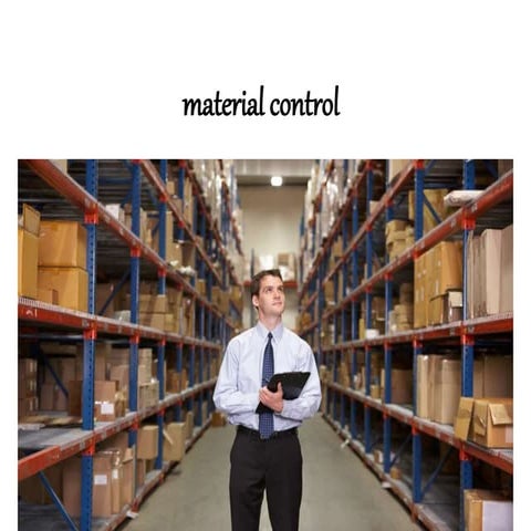 Material control systems optimize inventory levels | PPT