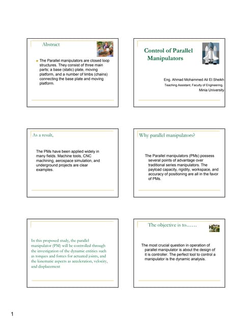 Control Of Parallel Manipulators Presentation Pdf 0493