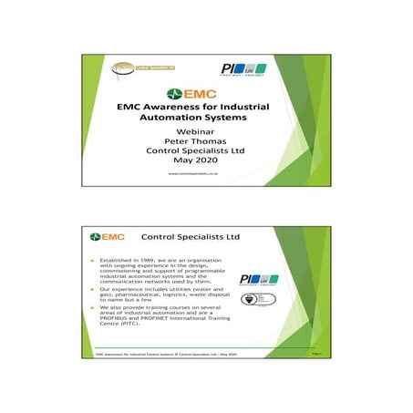 EMC in Industrial Automation Systems webinar - May 2020 - Peter Thomas ...