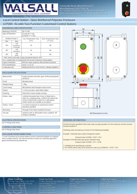 Walsall E0301 Manual Call Point with Break Glass - Hazardous Area Zone ...