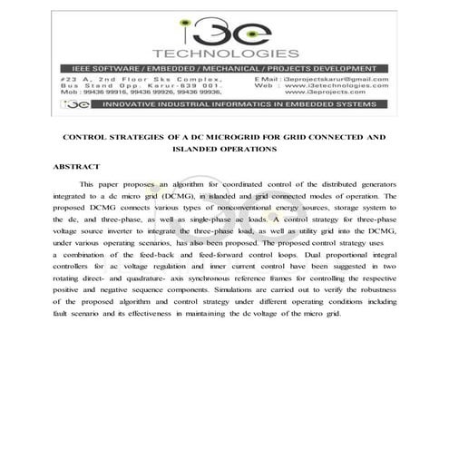 Control Strategies Of A Dc Microgrid For Grid Connected And Islanded Operations Docx