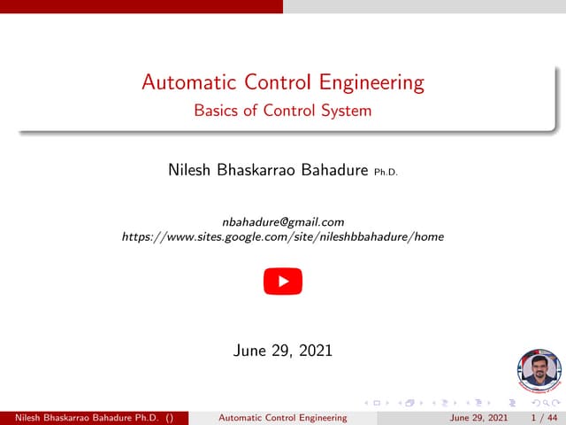 Chapter 1 basic components of control system | PPTX