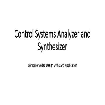 Computer-Aided Control Systems Design | PPT