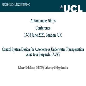 Control System Design for Autonomous Underwater Transportation using ...