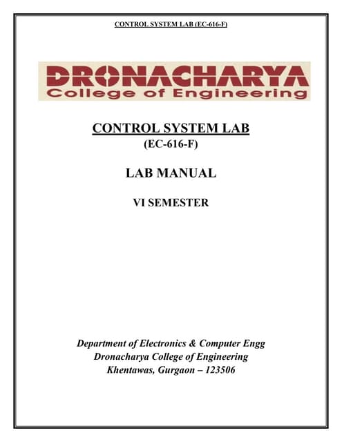 DC Position Control System – Determination of Parameters and Significance on System Dynamics ...