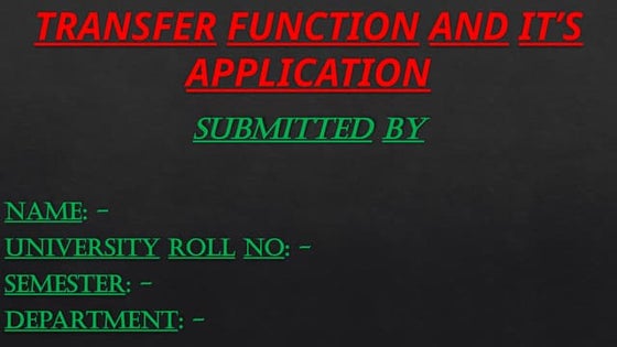 Creating-Zero-Pole-Gain-Models for Engineering | PPT