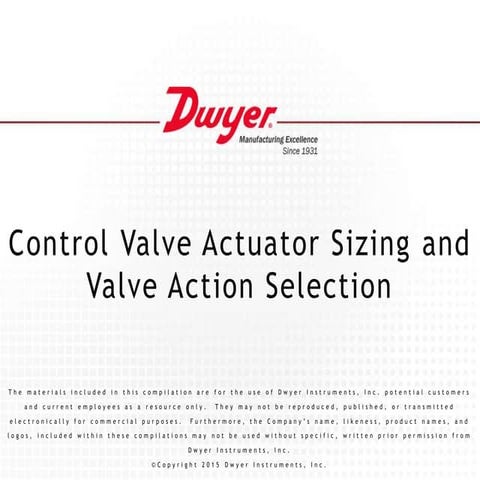 Control Valve Actuator Sizing and Valve Action Selection | PPT
