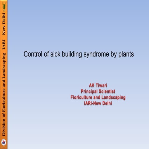 Sick building syndrome-Occupational Health | PPTX