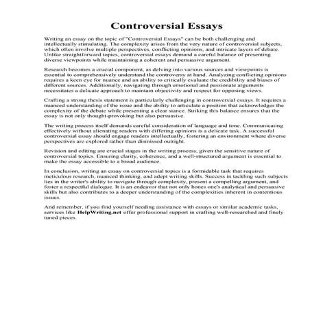 Controversial Essays | PDF
