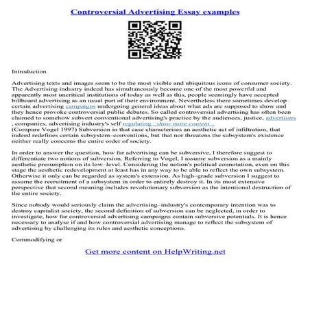 Controversial Essay Examples | PDF