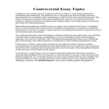 Controversial Essay Topics. Wonderful Controversial Topics For Essays ...