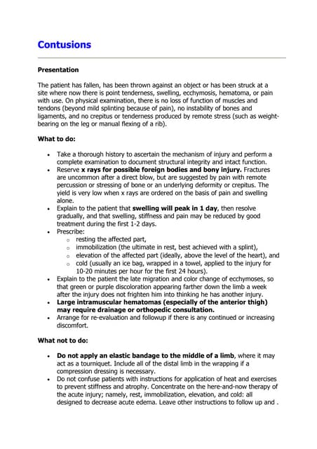 Contusions, strains and sprains | PPTX