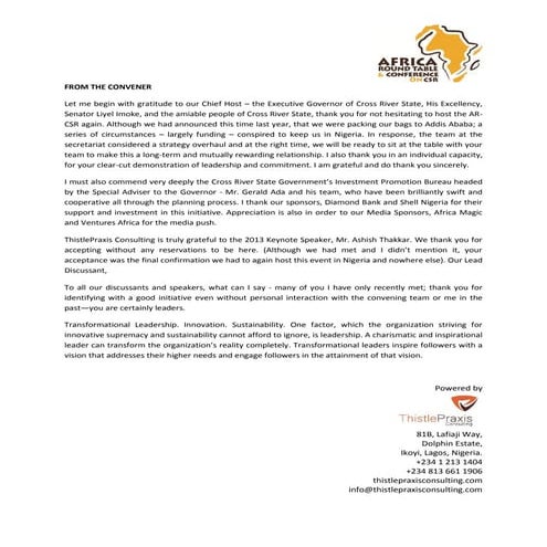 Convener's speech | PDF