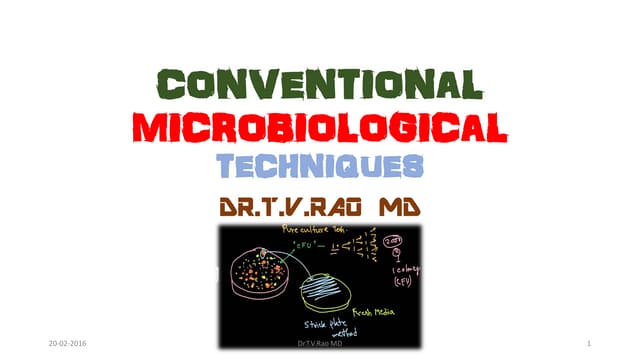 Basic Microbiological techniques | PPTX