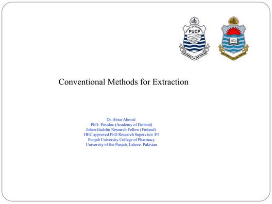 Methods of Extraction, Pharmacognosy, types of extraction for herbal ...