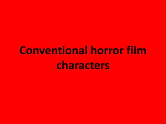 Typical horror movie characters | PPT
