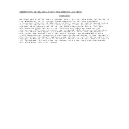 Conventions commentary Script | DOC | Drama | Genres