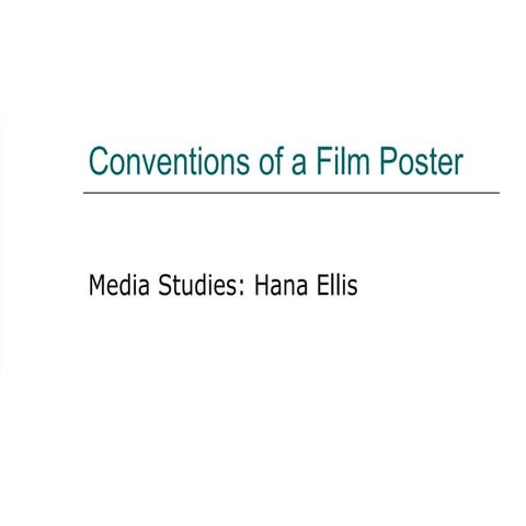 Conventions of a film poster | PPT