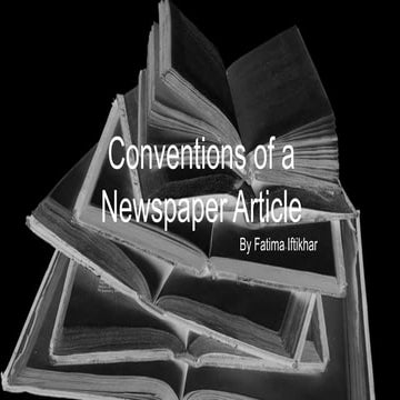 Conventions of a newspaper article | PPTX