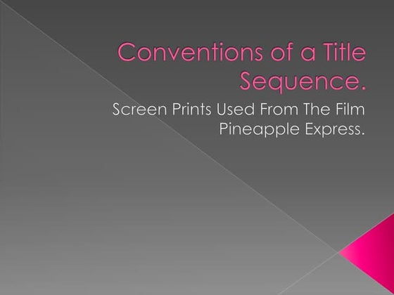 Title Sequence Techniques | PPTX