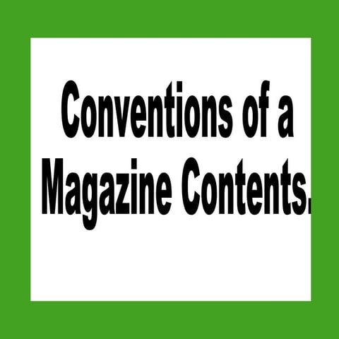 Contents page of a magazine ) | PPTX