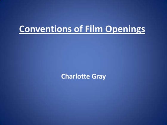 Conventions Of Film Genre | DOCX