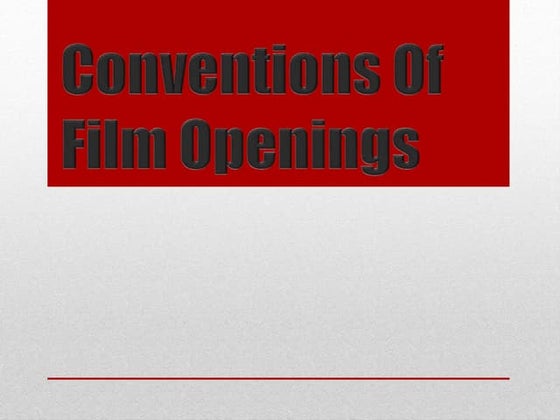 Initial Ideas - Opening Sequence Plan | PPT