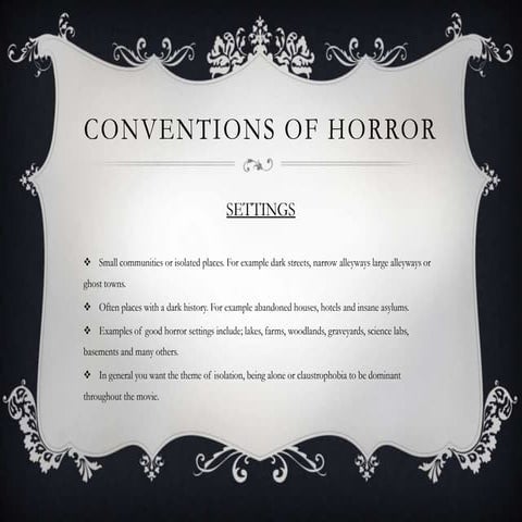 Codes and conventions and iconography of horror films | PPTX