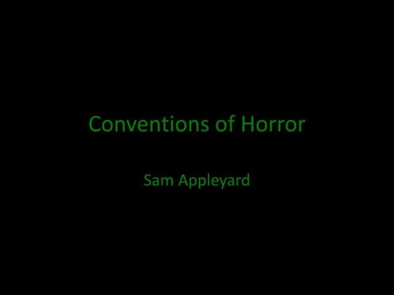 Codes and conventions in the horror genre | PPTX | Horror | Genres