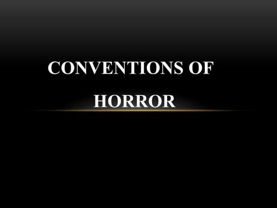 Horror conventions | PDF