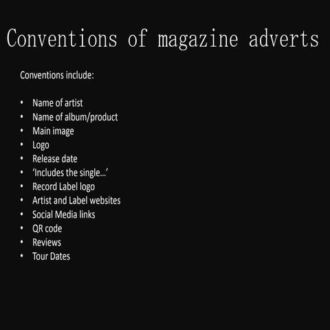 Conventions of magazine adverts | PPTX