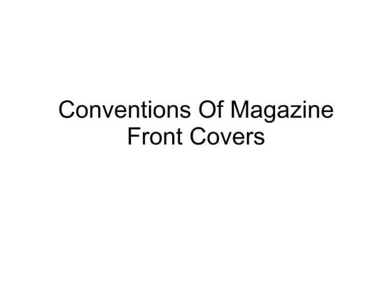 Analyzing magazine front cover | PPT