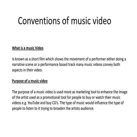 Conventions of music video | PPTX
