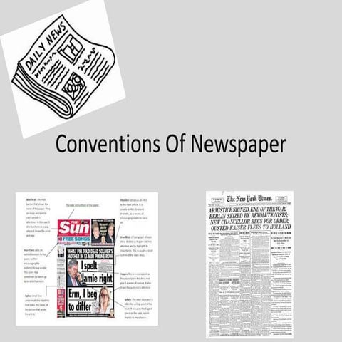 Conventions of newspaper | PPTX | Events