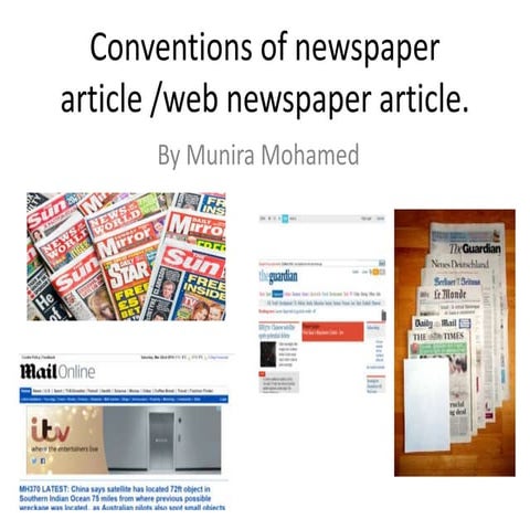 Conventions of newspaper article and website | PPT