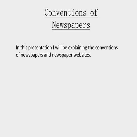 Conventions of newspaper articles and website articles | PPTX