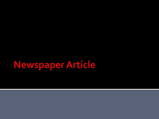 Conventions of newspaper articles and website articles | PPTX